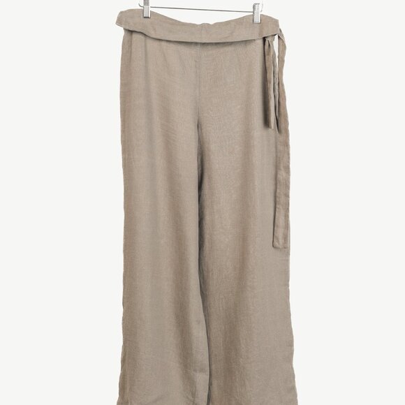 Sarah Pacini | Pants & Jumpsuits | Sarah Pacini Taupe Linen Waisttie ...